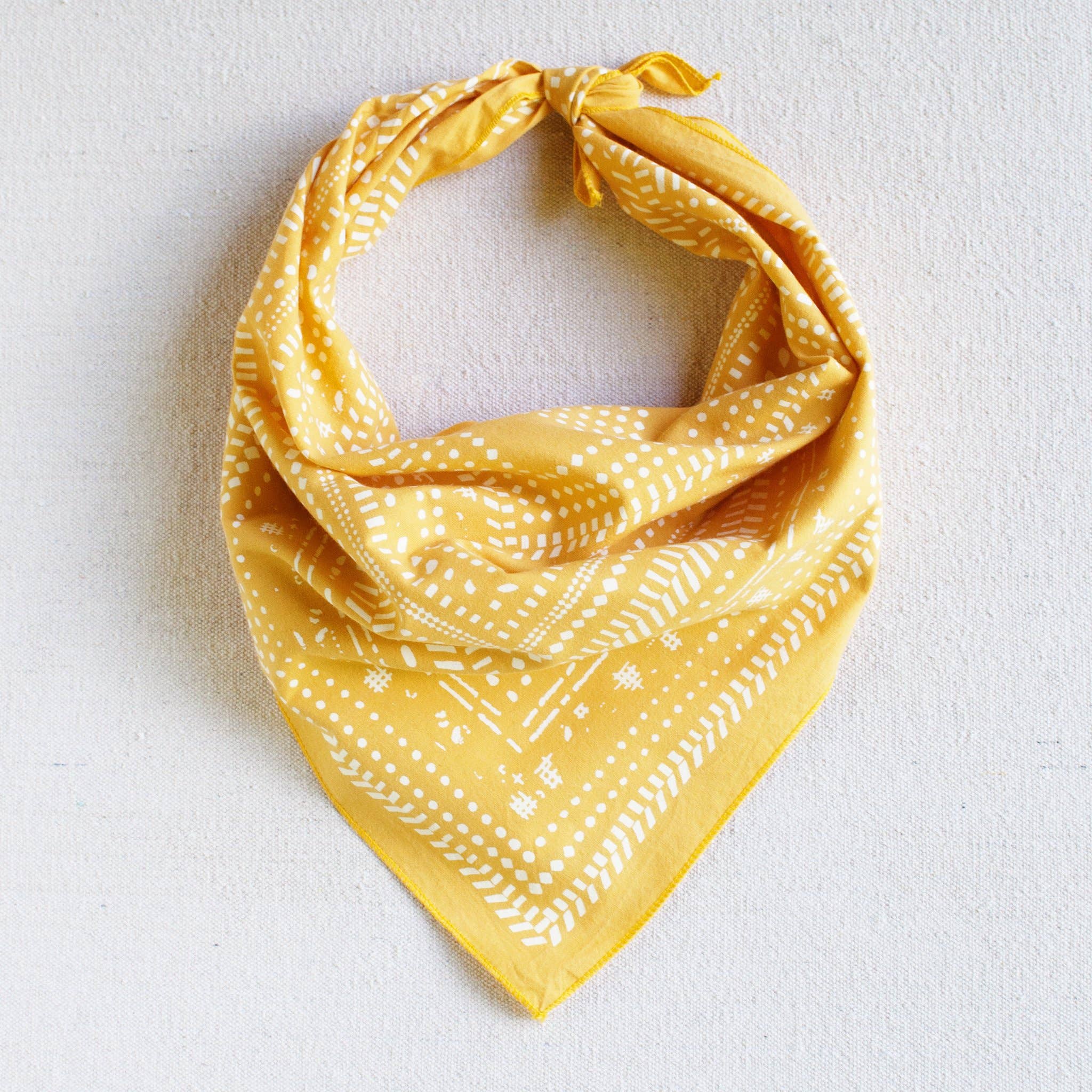 Golden Yellow Dot Dash Bandana